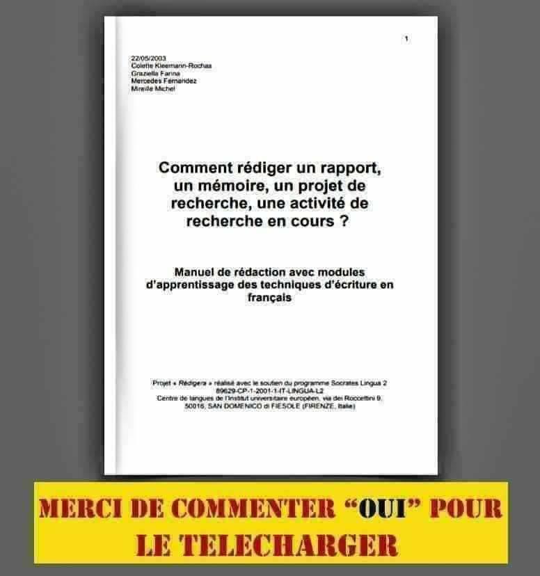 [PDF] Comment rédiger un rapport ,un mémoire, un projet de recherche ...