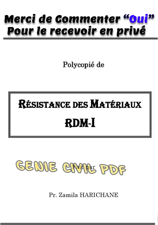 [PDF] Résistance des Matériaux RDM 1 | Genie Civil PDF